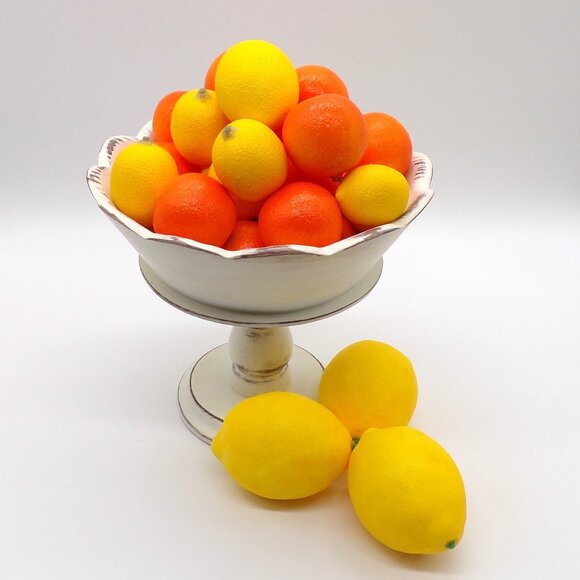 Unknown | Accents | 29 Artificial Lemons Oranges Fake Fruit Yellow Faux ...